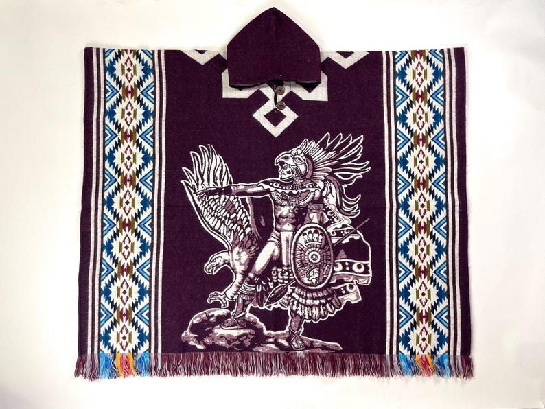 Ecuadorian Poncho "guerrero Azteca" - Wool Blend, Unisex - Etsy