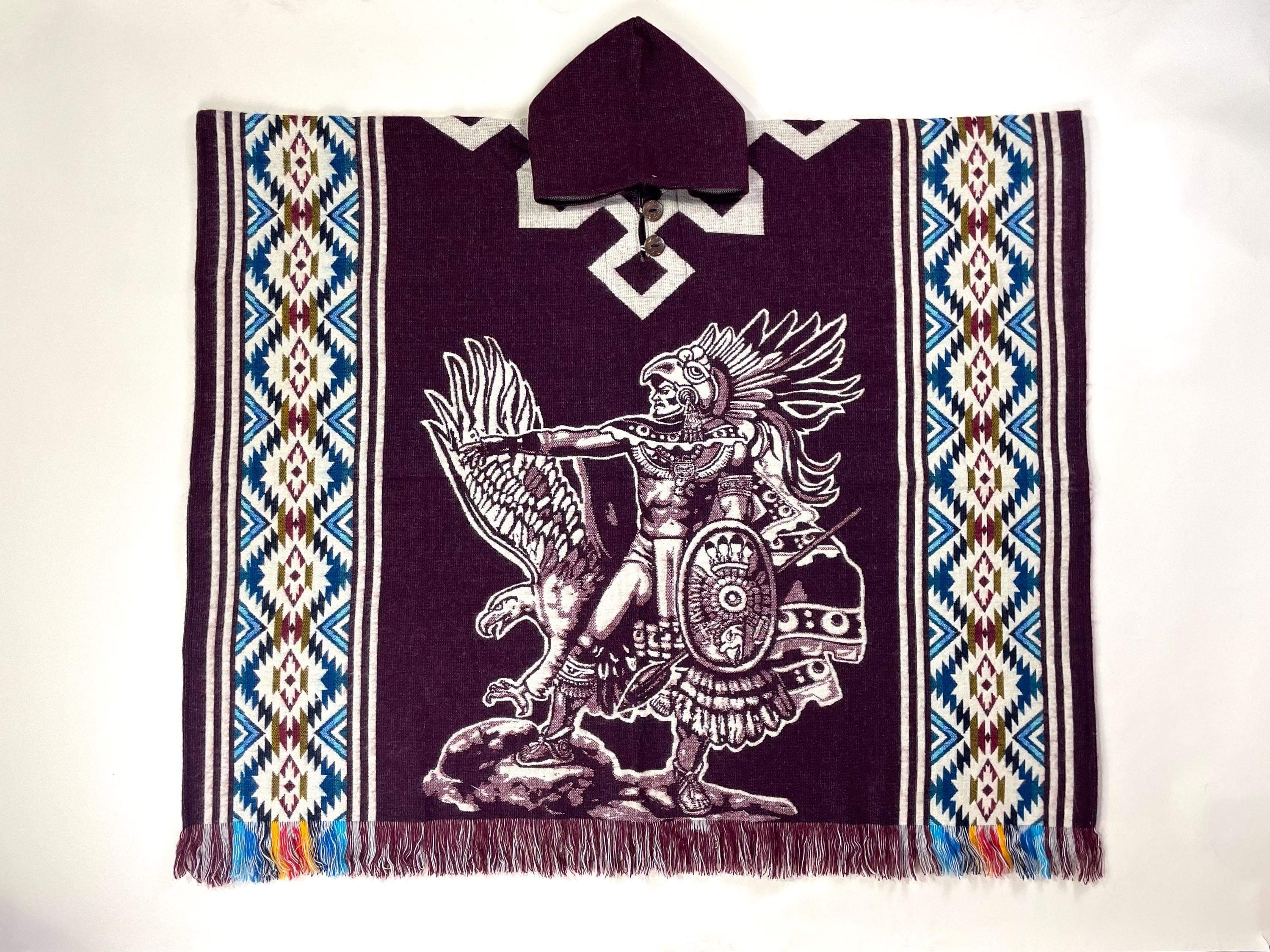 Ecuadorian Poncho "guerrero Azteca" - Wool Blend, Unisex - Etsy