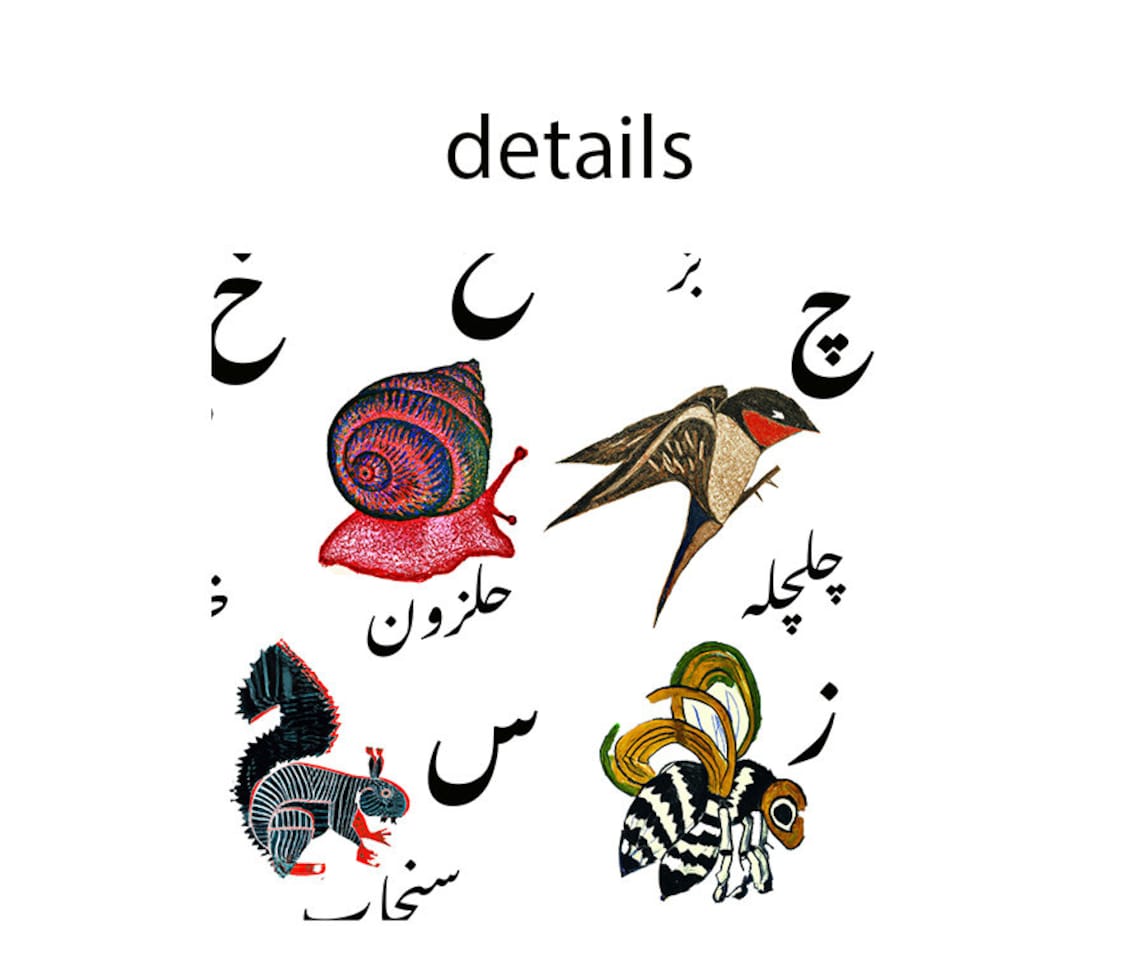 Persian/farsi Alphabet Poster for Children, Persian/farsi Art Poster ...