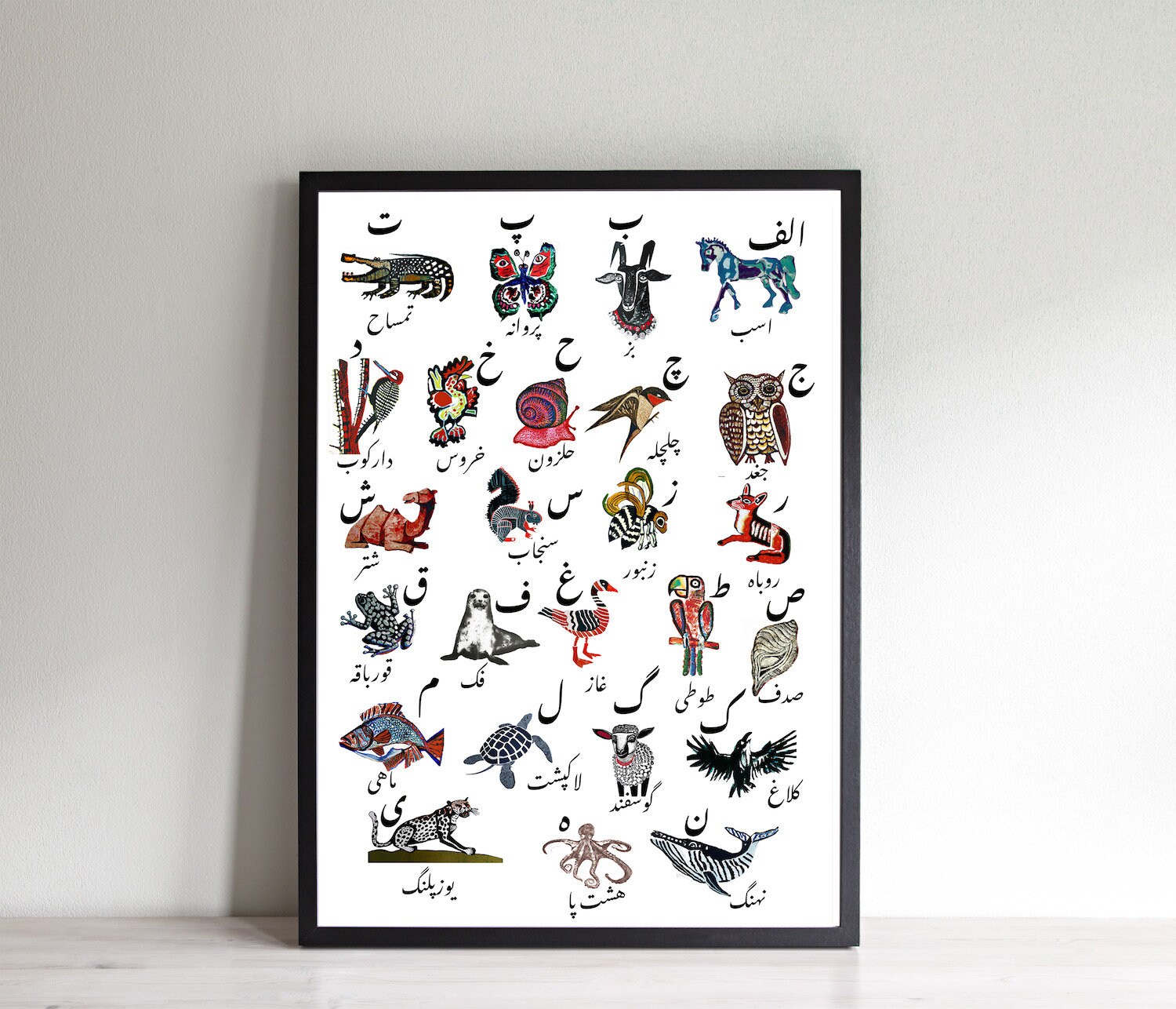 Persian/farsi Alphabet Poster for Children, Persian/farsi Art Poster ...