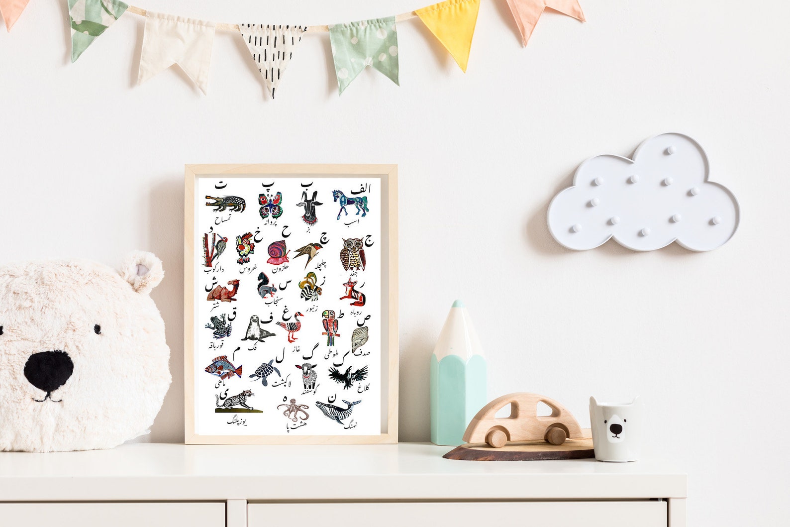 Persian/farsi Alphabet Poster for Children, Persian/farsi Art Poster ...