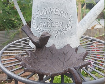 Small Cast Iron Bird Bath Chippy Paint Farmhouse Decor - Etsy
