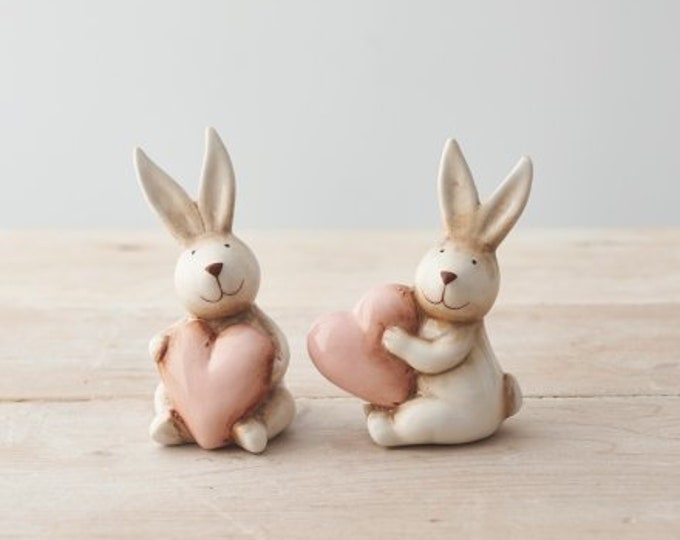 Rabbits With Hearts - Etsy