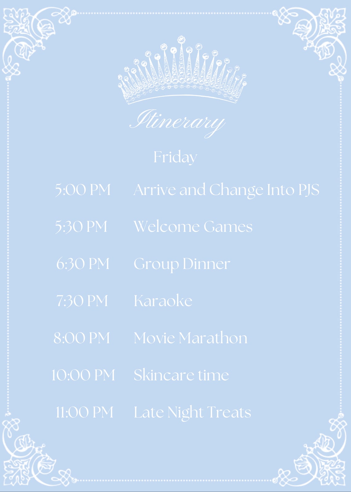 Princess Diaries Themed Bachelorette Invitations/itinerary - Etsy
