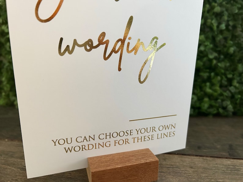 Large Size: A4 Wedding Signage gold Silver or Rose Gold - Etsy