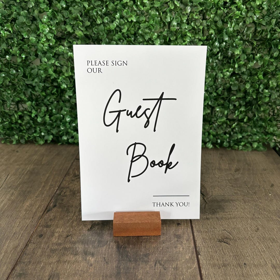 EVA - Guest Book Sign for Wedding in Black Print/ A5 or A4 Size ...
