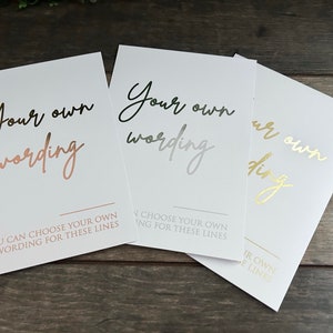 Personalised Wedding Sign/ A5 or A4 Size / Gold, Silver or Rose Gold ...