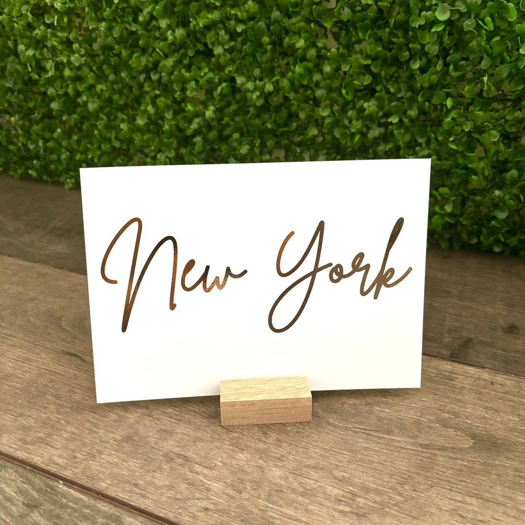 EVA - Personalised Table Name for Wedding/ A5 or A4 Size / Foiled in ...