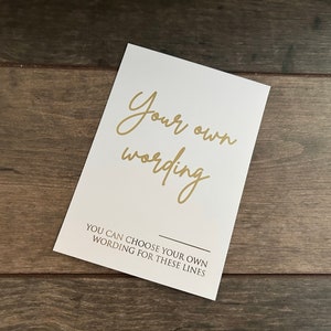 Personalised Wedding Sign/ A5 or A4 Size / Gold, Silver or Rose Gold ...