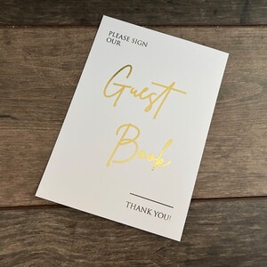 Guest Book Sign for Wedding / A5 or A4 Size / Wording in Gold, Silver ...