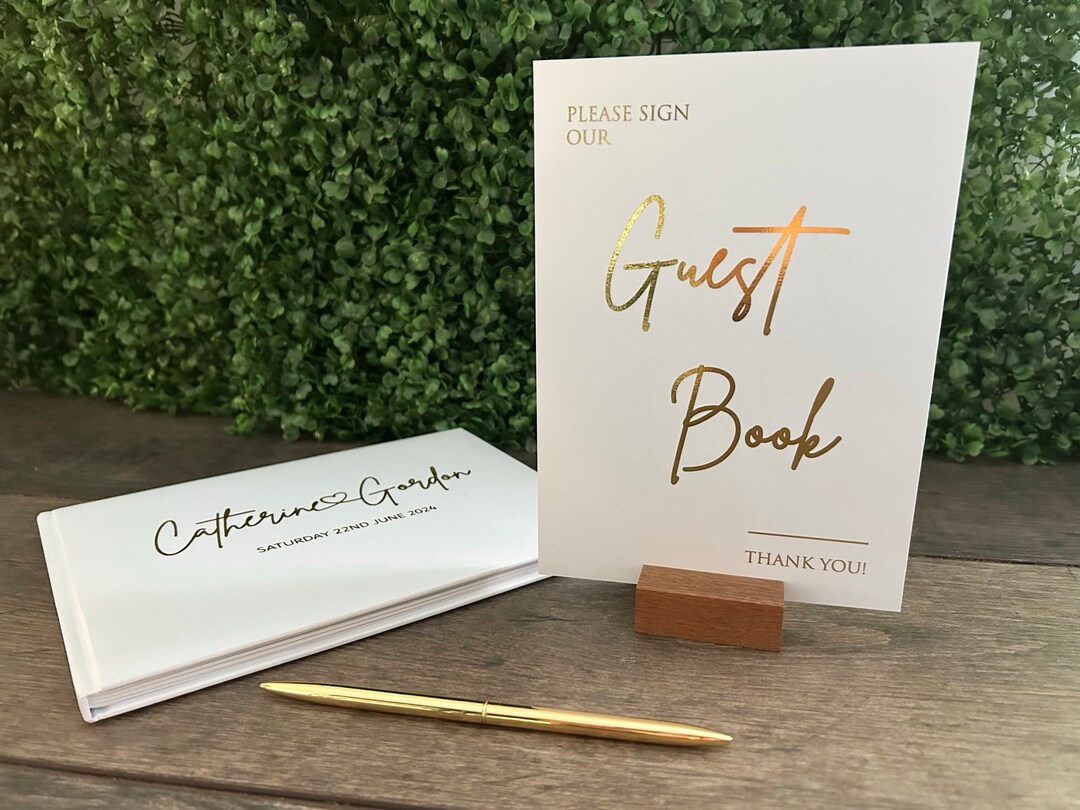 Guest Book Sign for Wedding / A5 or A4 Size / Wording in Gold, Silver ...
