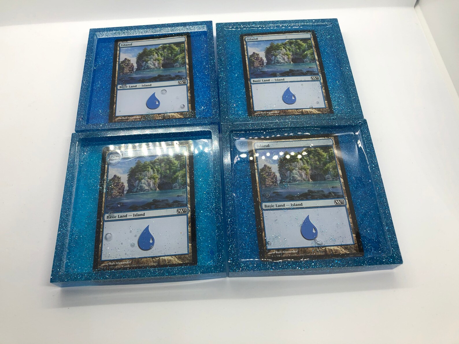 Magic the gathering coaster plains water mana coaster | Etsy