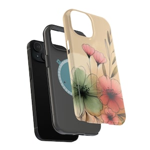 Floral Magnetic Phone Case, Flower Design, Cute Phone Protector ...
