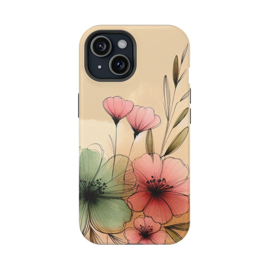 Floral Magnetic Phone Case, Flower Design, Cute Phone Protector ...