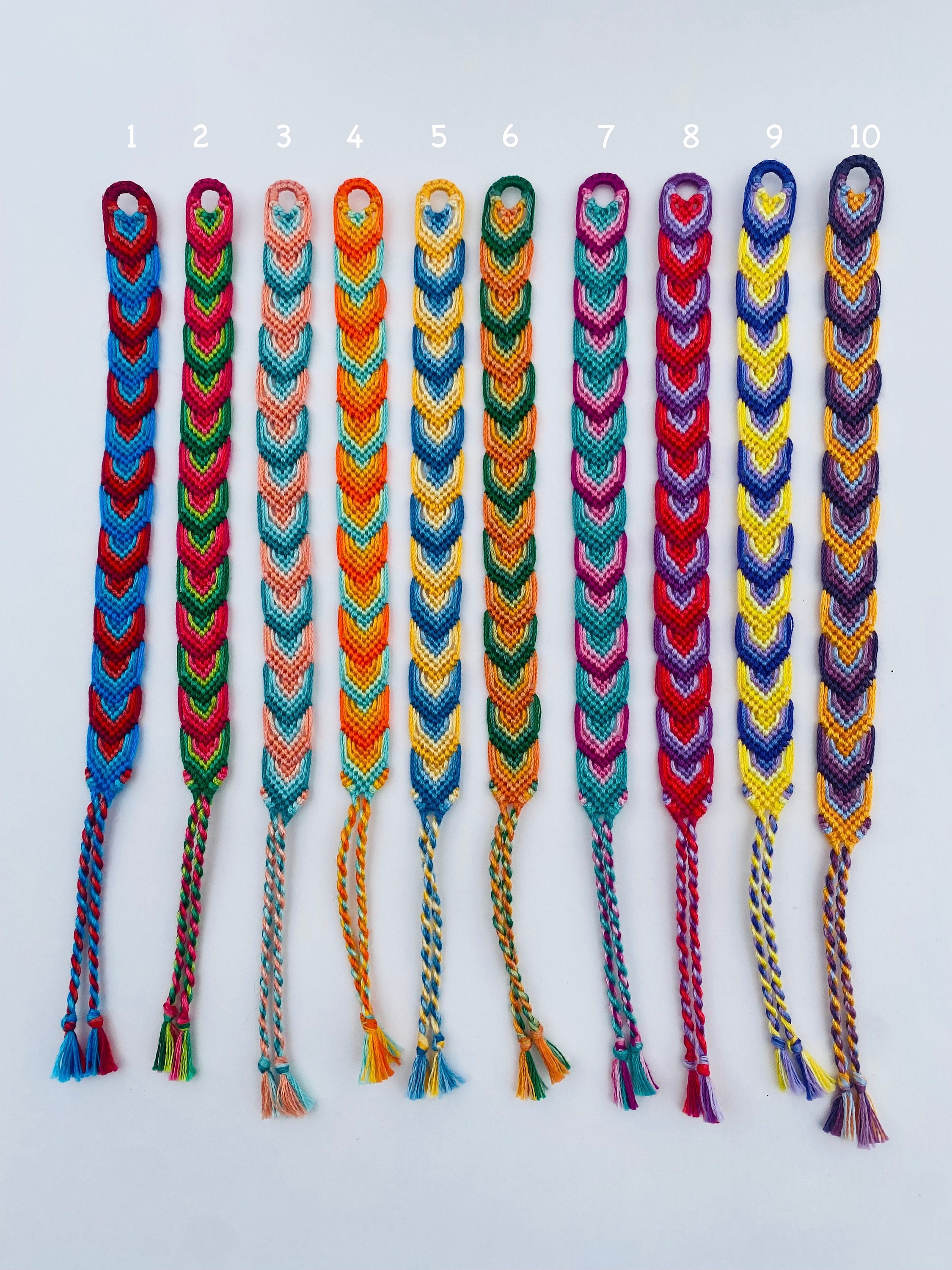 Leaf Embroidery Floss Friendship Bracelet With Adjustable Ties - Etsy ...