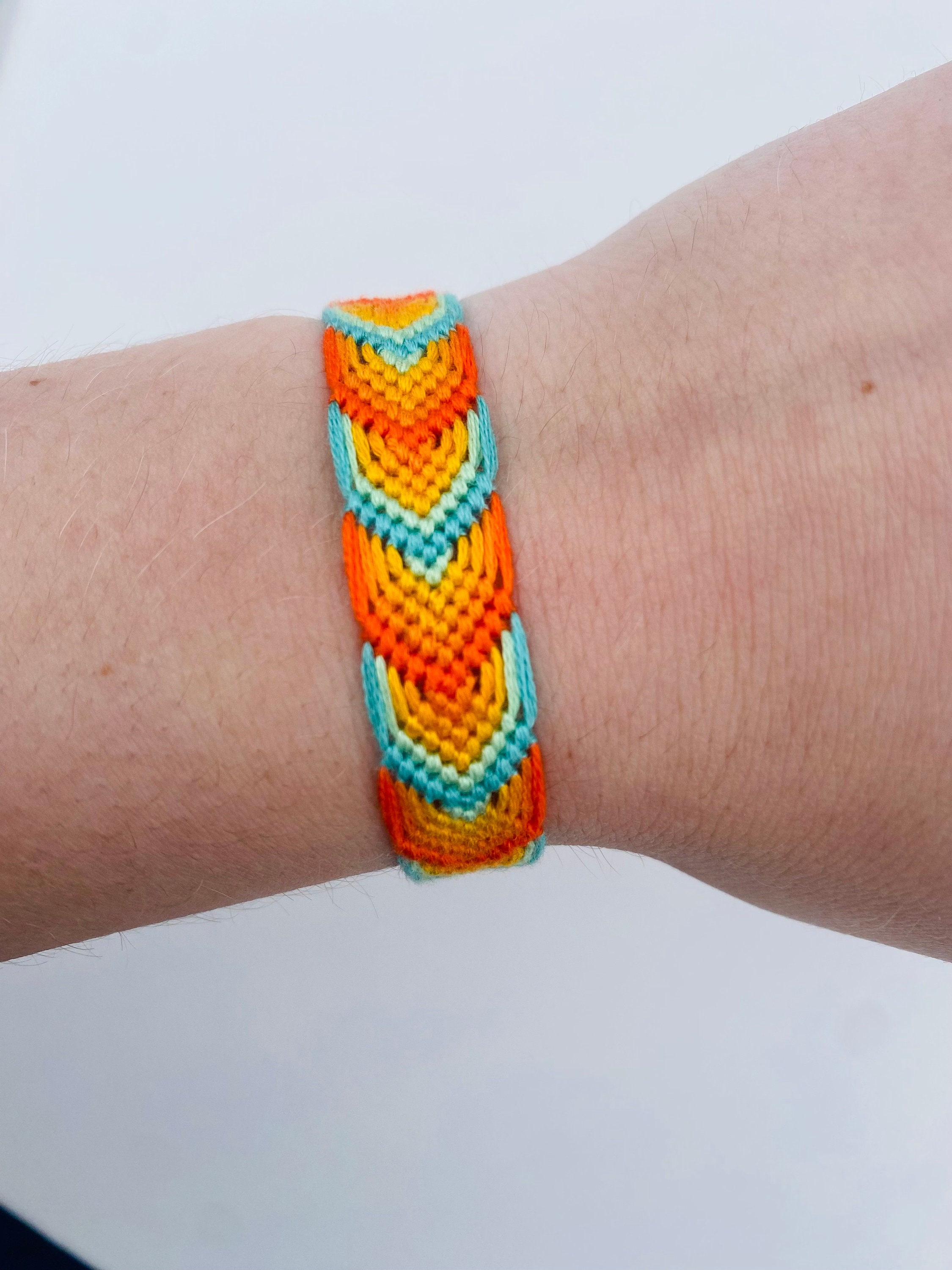 Leaf Embroidery Floss Friendship Bracelet With Adjustable Ties - Etsy ...