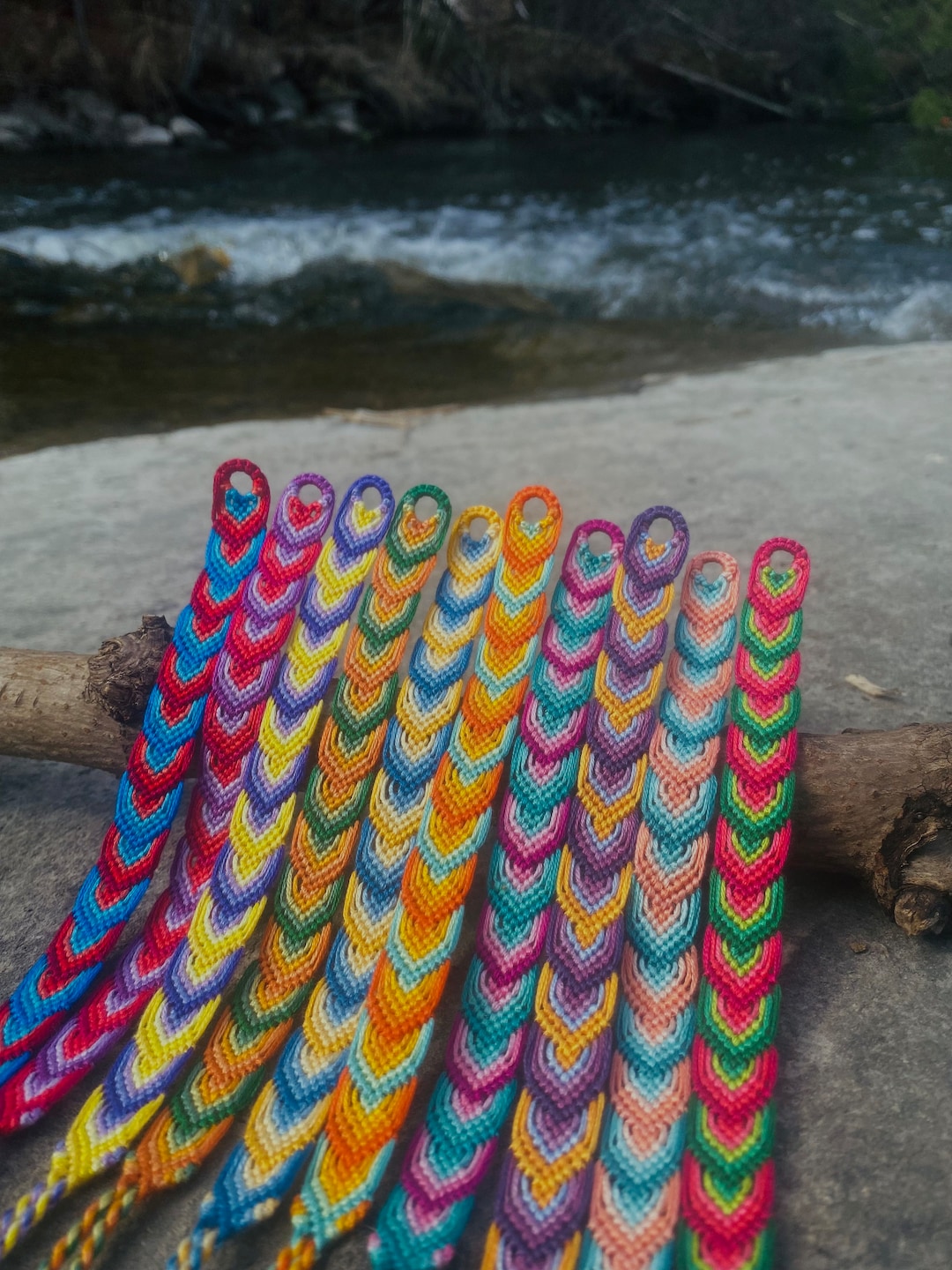 Leaf Embroidery Floss Friendship Bracelet With Adjustable Ties - Etsy ...