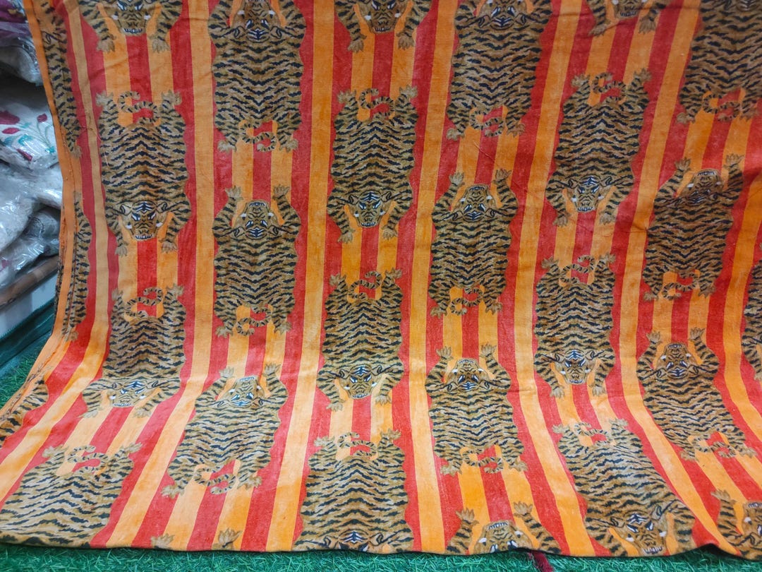 Velvet Fabric Tiger Print Velvet Fabric Indian Fabric Velvet Fabric for ...