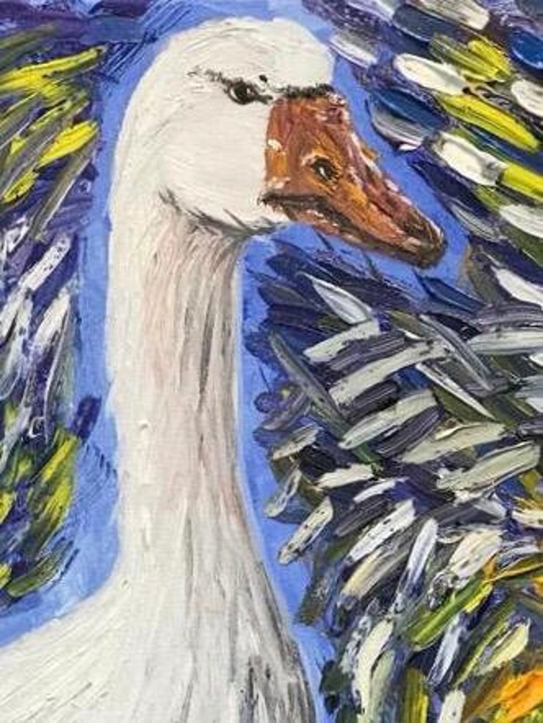 Goose Oil Painting Pet Portrait Custom Oil Painting Birds Pet Portrait ...