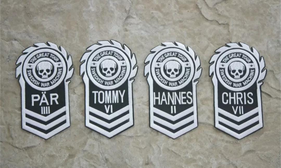 SABATON PATCH RARE Set of 4 Great Tour Great Show Great War to End All ...