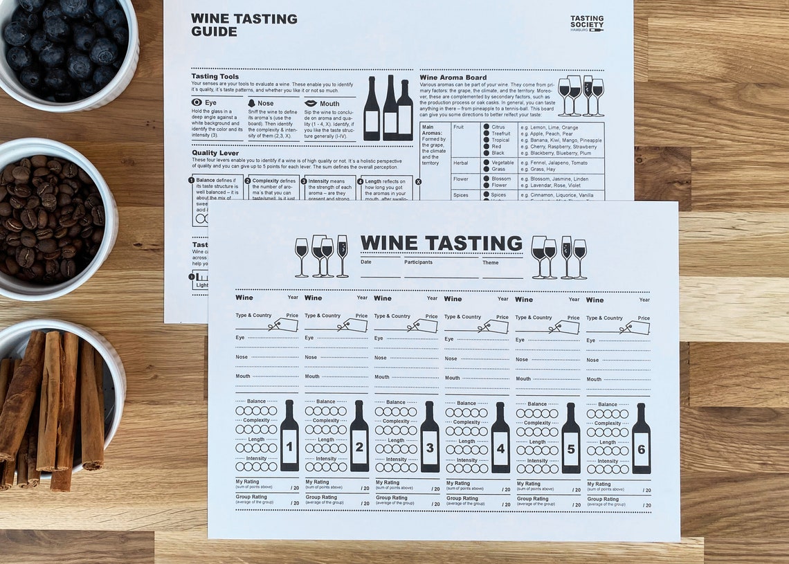 Wine Tasting Pro Printable Guide - Etsy