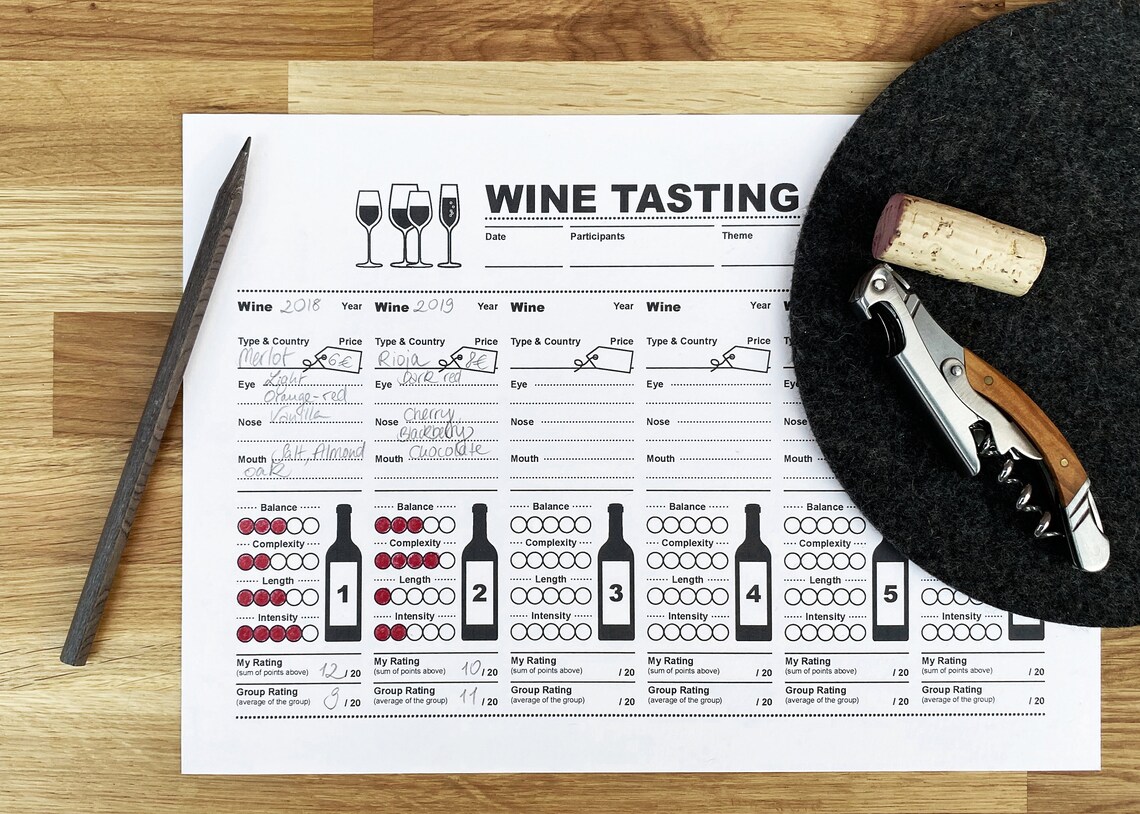 Wine Tasting Pro Printable Guide - Etsy Australia