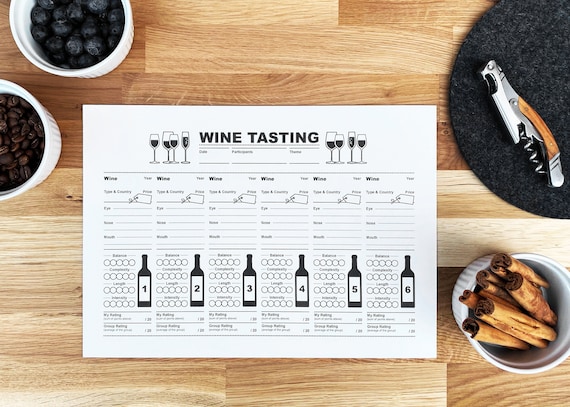 Wine Tasting Pro Printable Guide | Etsy