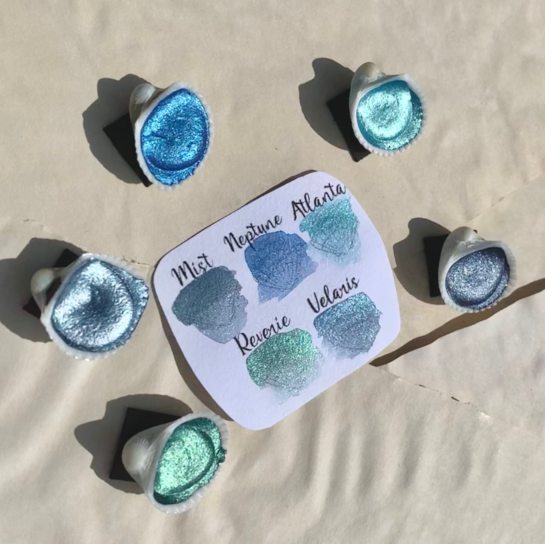 Magic Blue Clamshell Set Handmade Metallic Watercolor Paint - Etsy