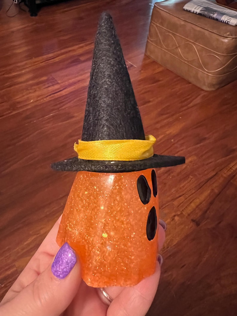 Boo! Super Sparkly Ghost With a Witches Hat. - Etsy