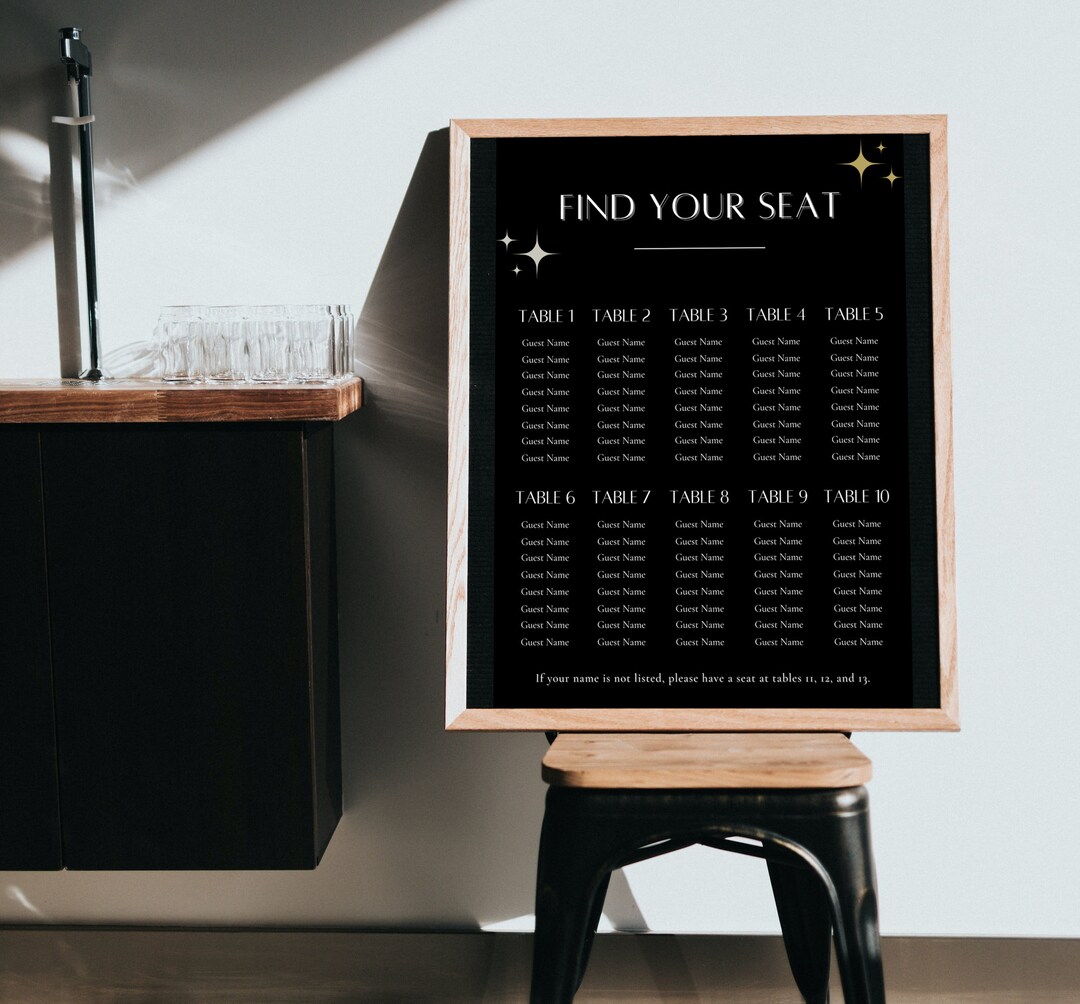 Celestial Wedding Seating Chart for 10 Tables Sign Made to Order ...
