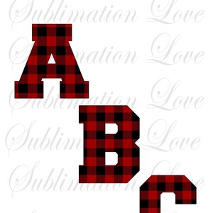 Buffalo Plaid, Alpha Pack, Sublimation Letters, Sublimation Alphabet ...