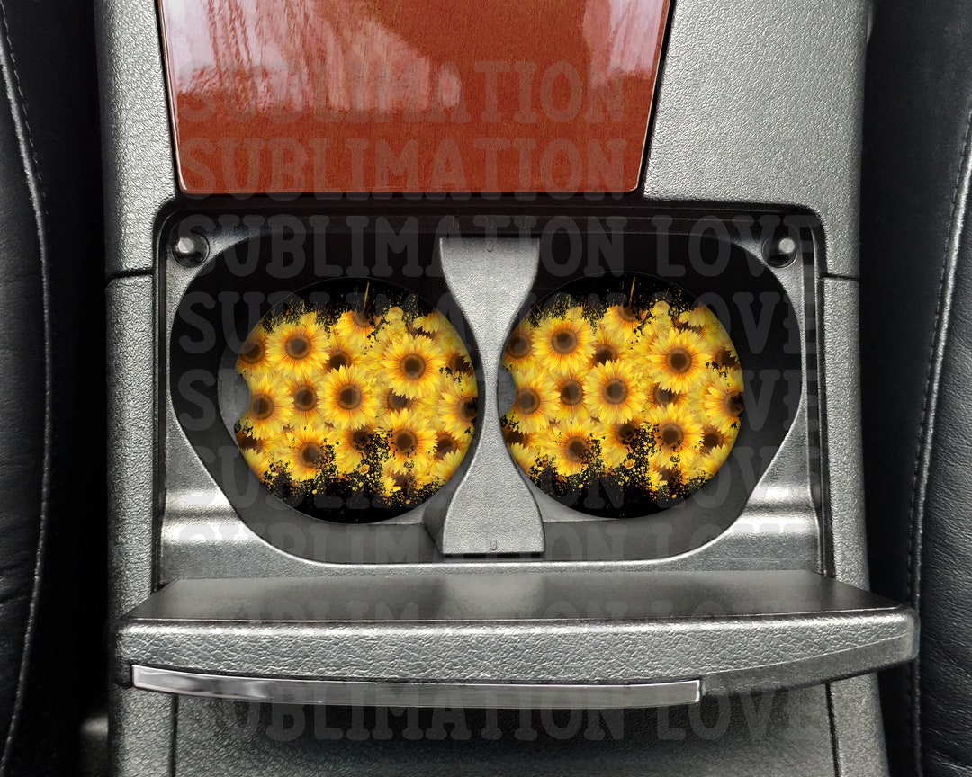 Sunflower Car Coaster PNG, Sublimation Car Coaster Designs, Sunflowers ...