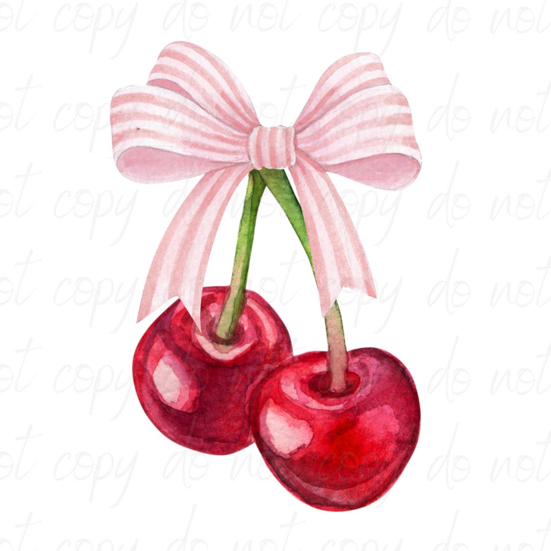 Cherry Coquette Bow PNG, Pink Coquette Ribbon Bow, Pink Cherry Bow ...