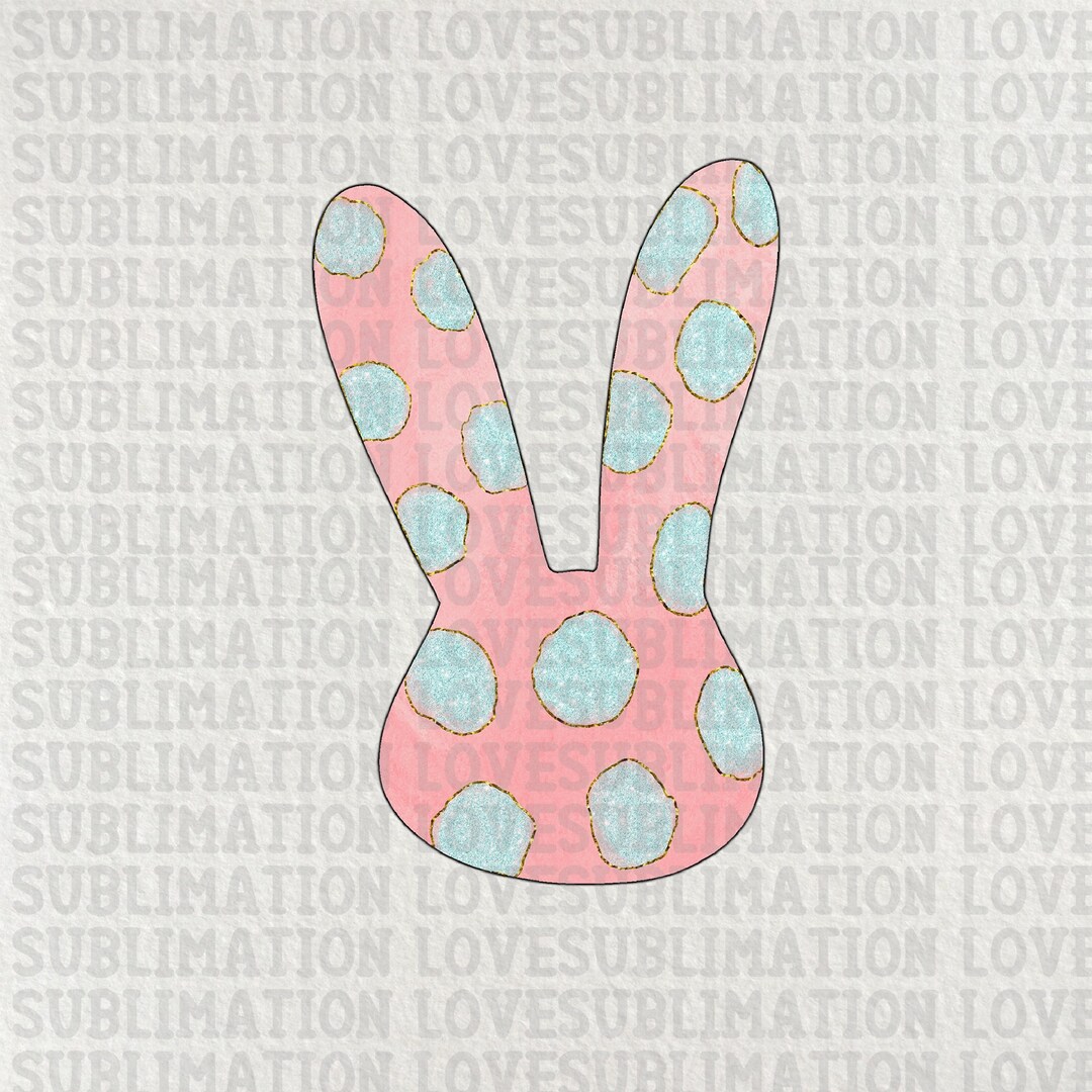 Easter Bunny PNG, Glitter Polka Dots Easter Bunny Sublimation PNG ...