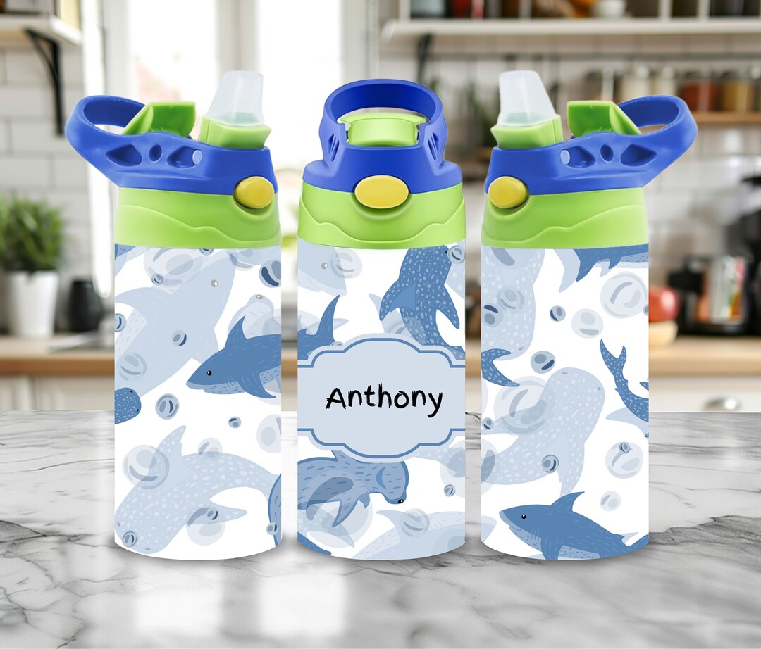 Seamless Sharks 12 Oz Tumbler Wrap, Blue Sharks 12oz Tumbler Wrap Png ...