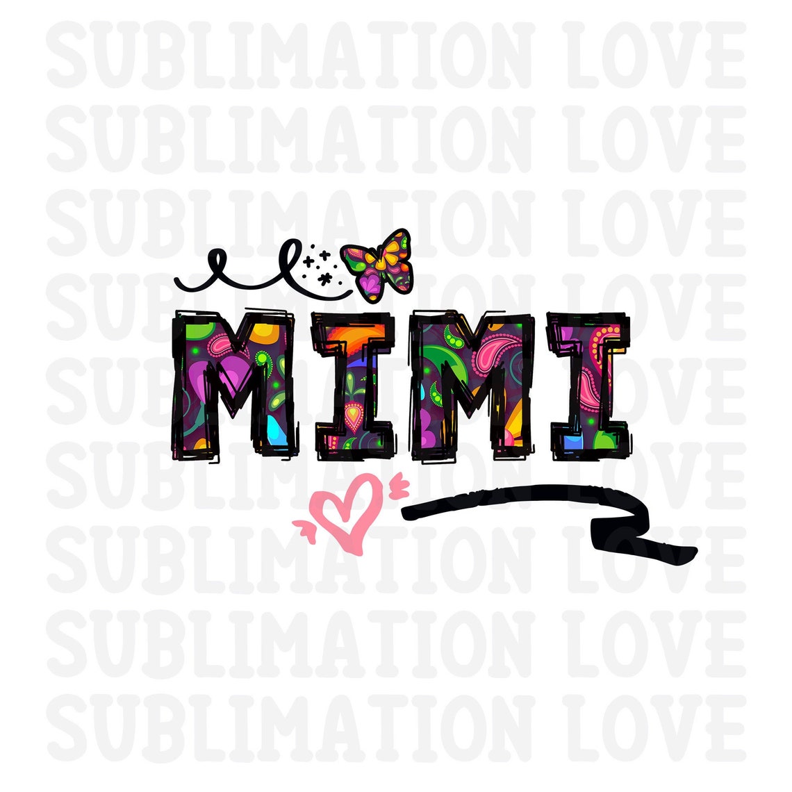 Mimi Sublimation Designs Downloads Floral Mimi PNG Mimi Png | Etsy