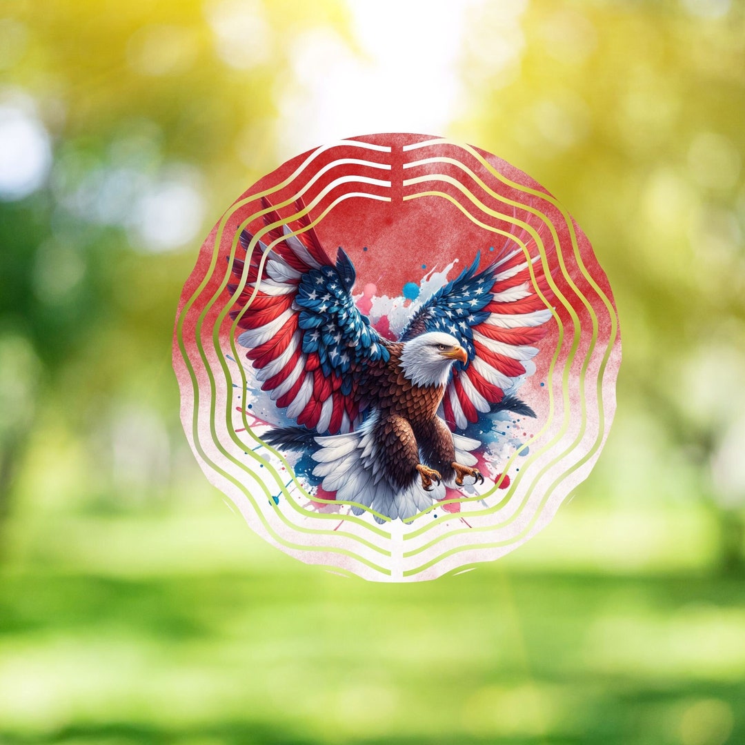 Watercolor American Eagle Wind Spinner Png, Sublimation Spinners ...