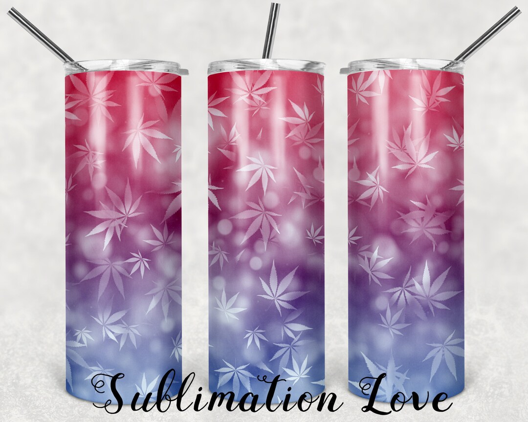 Marijuana Leaves Sublimation 20oz Skinny Designs Downloads, Sublimation ...