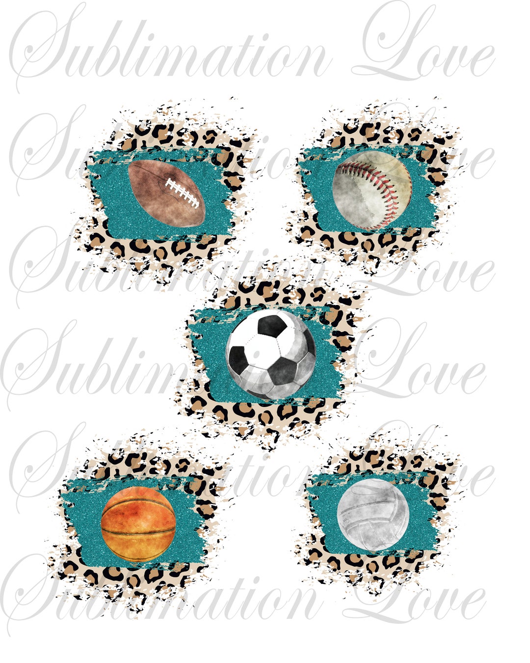 Sports Sublimation Design Bundle PNG, Leopard Glitter, Waterslide ...