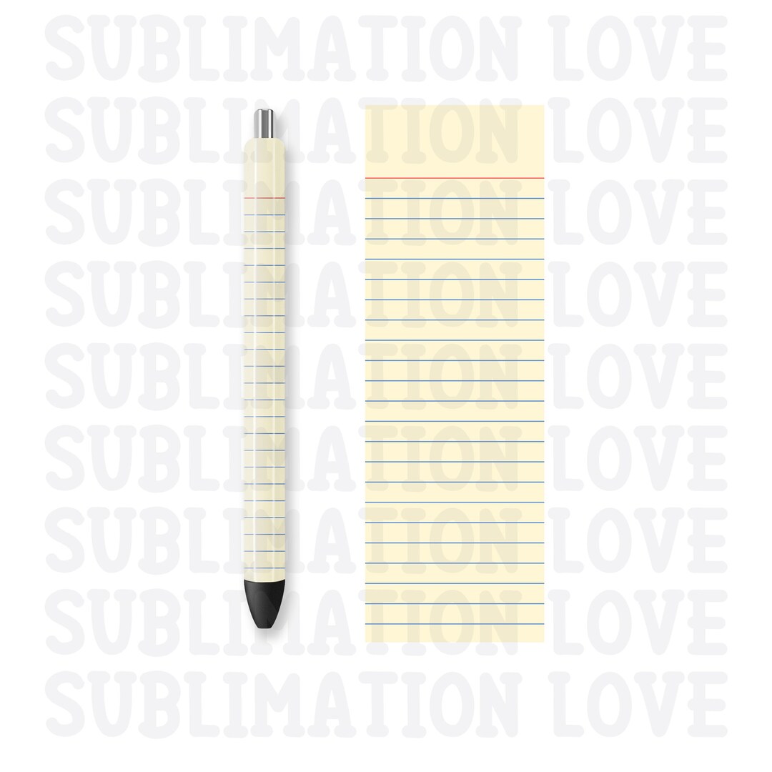 Notebook Paper Pen Wrap Sublimation, School Notebook, Pen Wrap Template ...