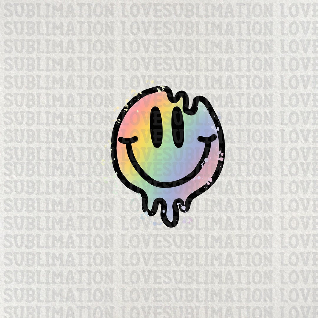 Melting Smiley Face PNG, Rainbow Smiley Shirt PNG, Paint Splatter ...