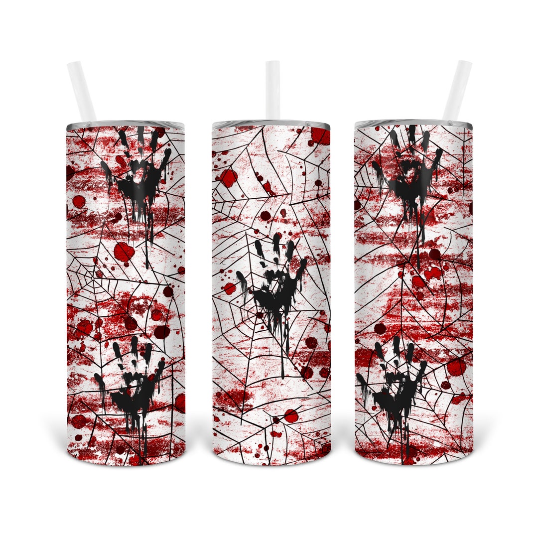 Horror Scary Hands Tumbler Wrap, Spooky 20oz Sublimation Skinny Tumbler ...