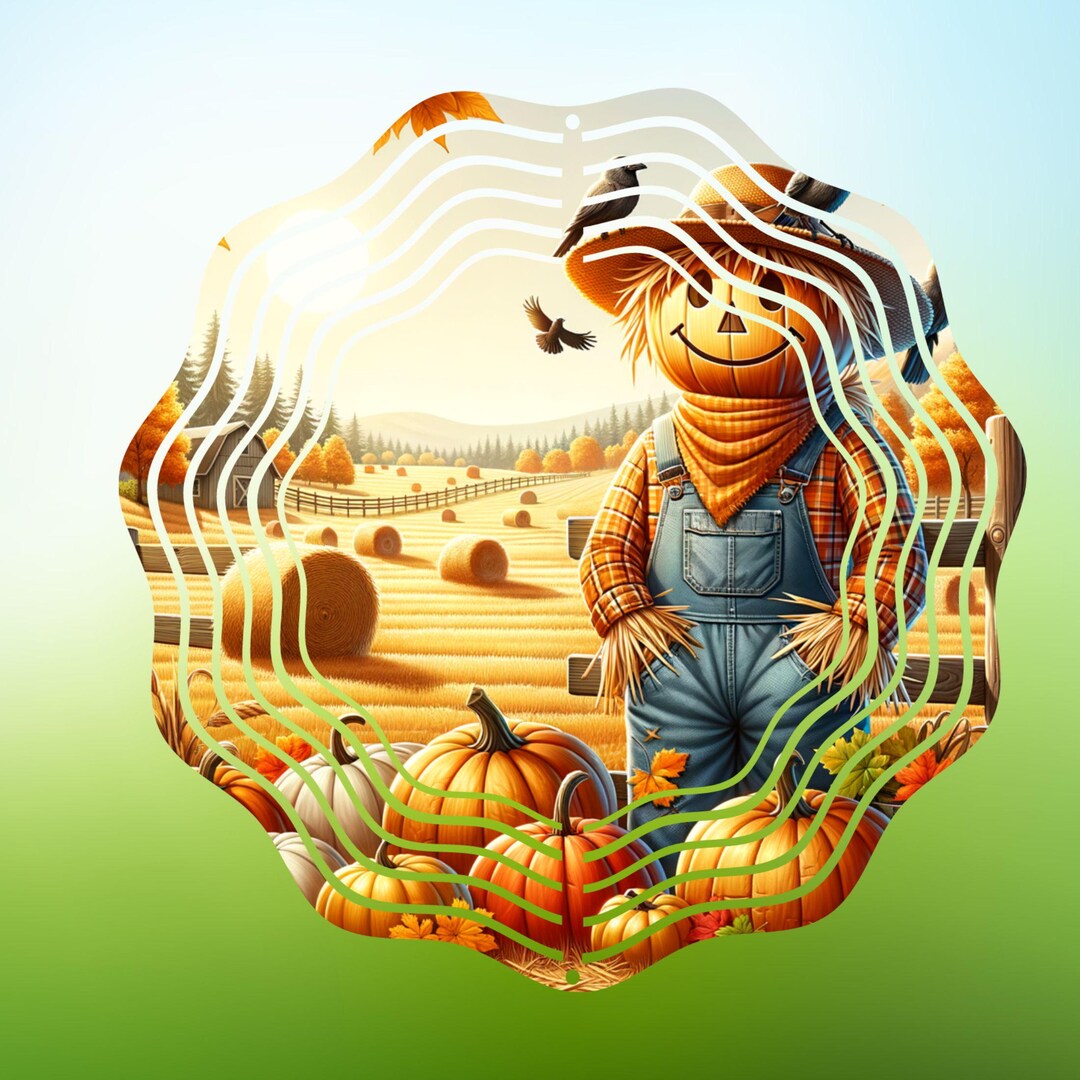 Fall Scarecrow Wind Spinner Png, Sublimation Spinners, Fall Wind ...