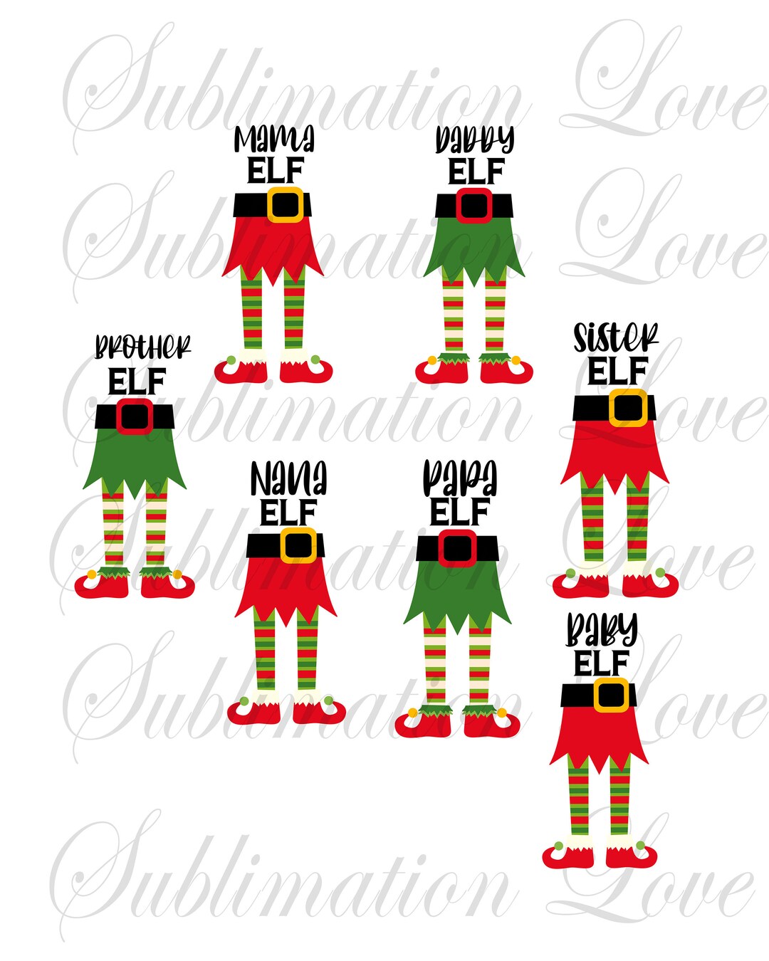 Family Elves PNG, Family Christmas Pajamas PNG ,sublimation Designs ...