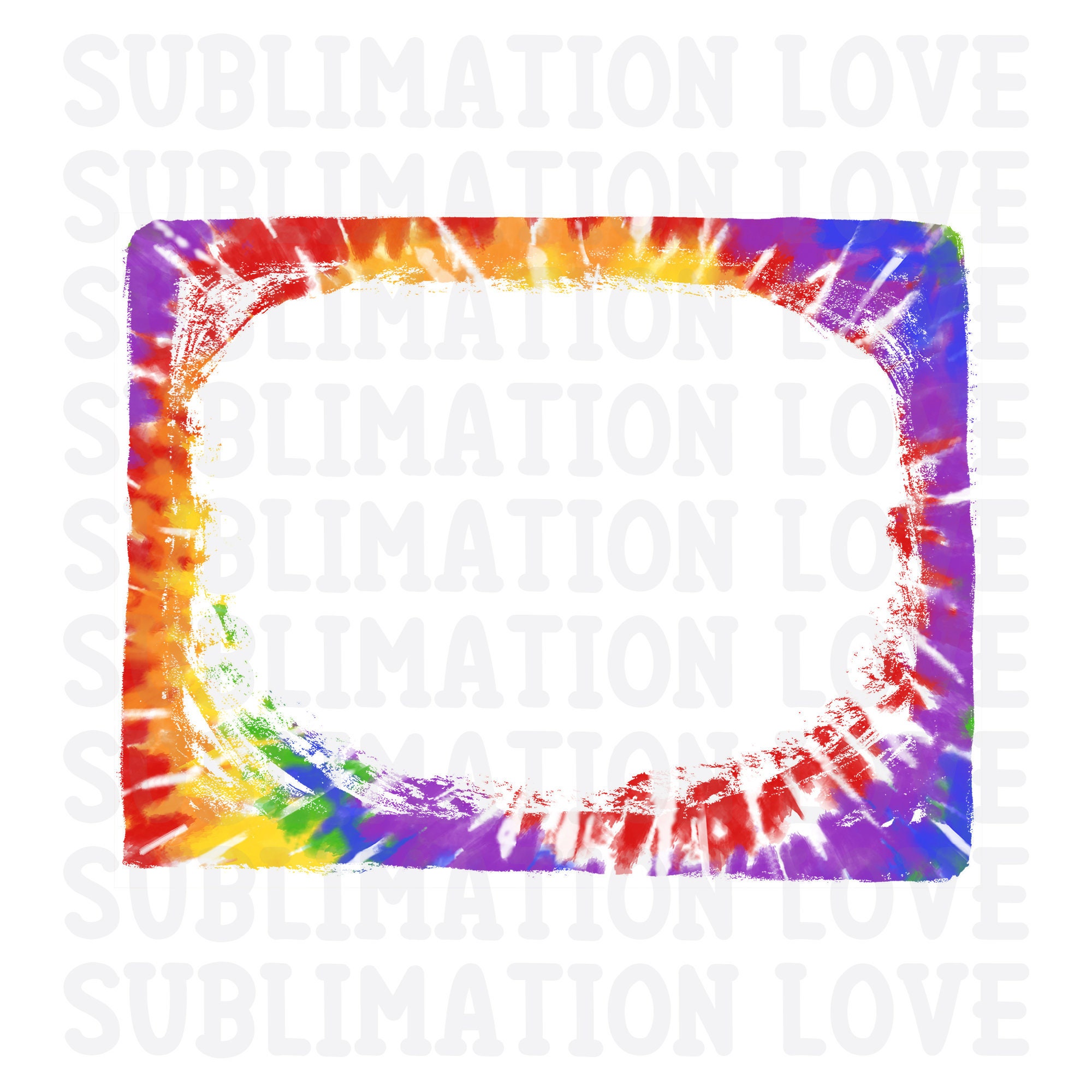 Tie Dye Frame PNG Sublimation Designs Downloads Backgrounds | Etsy