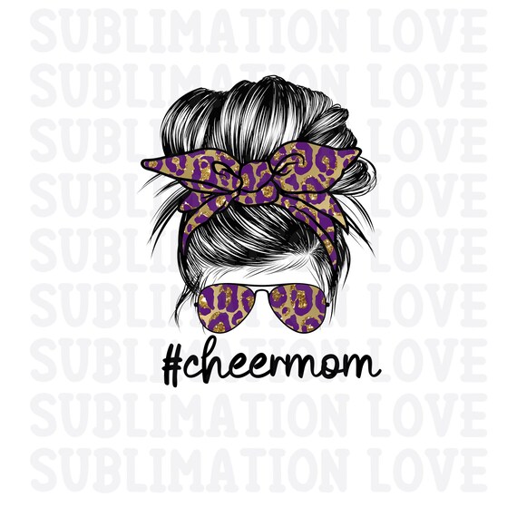 Cheer Mom Messy Bun PNG Sublimation Design Downloads Mom Bun | Etsy