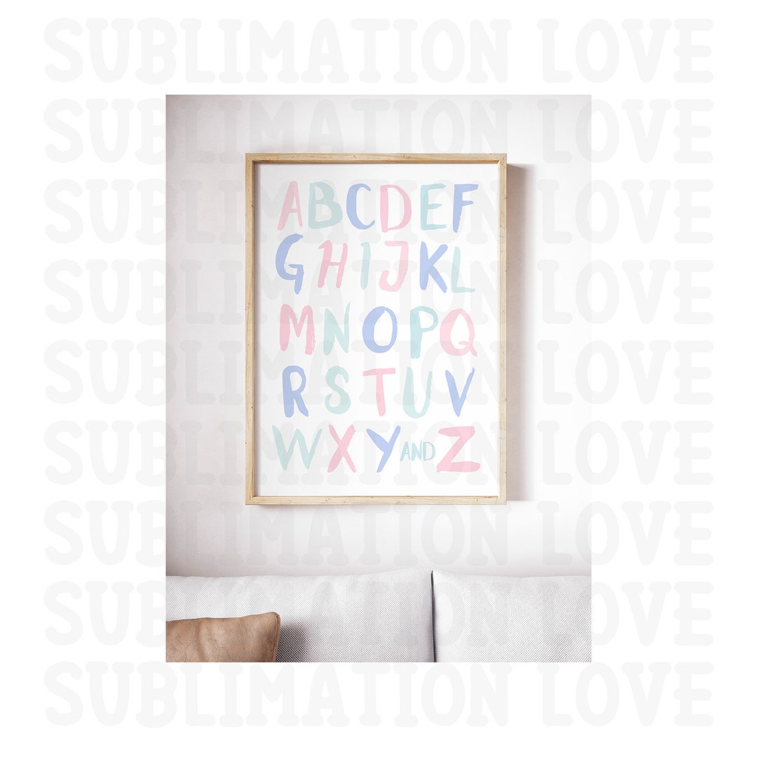 Watercolor Alphabet Poster, Abc Print, Bright Pastel Abc Poster, Kids ...