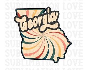Retro Georgia Png, Georgia State Png, Georgia Clipart, Sublimation ...