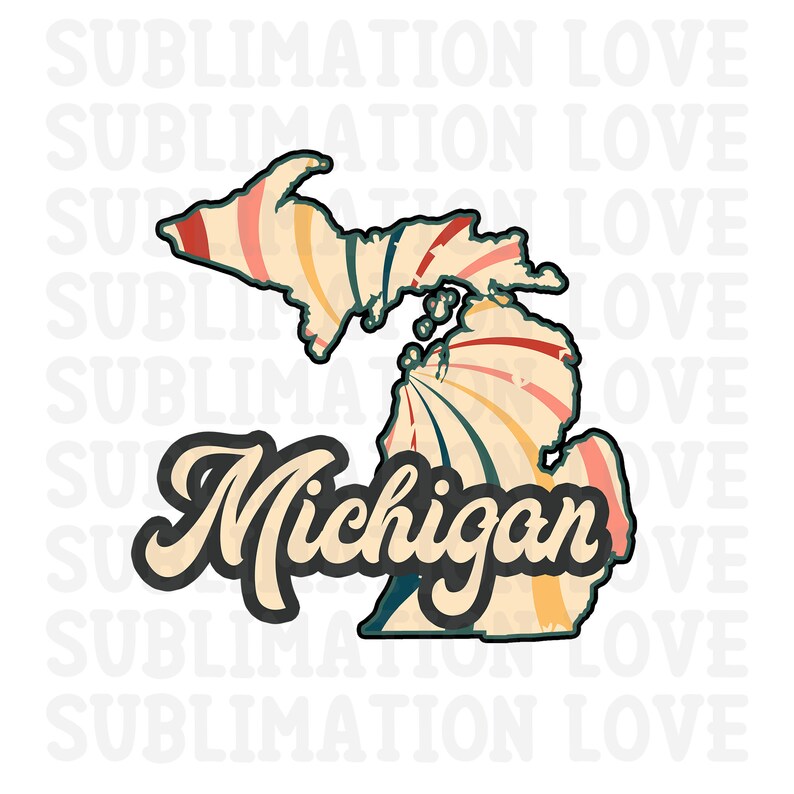 Retro Michigan Sublimation Design Retro Michigan Png - Etsy