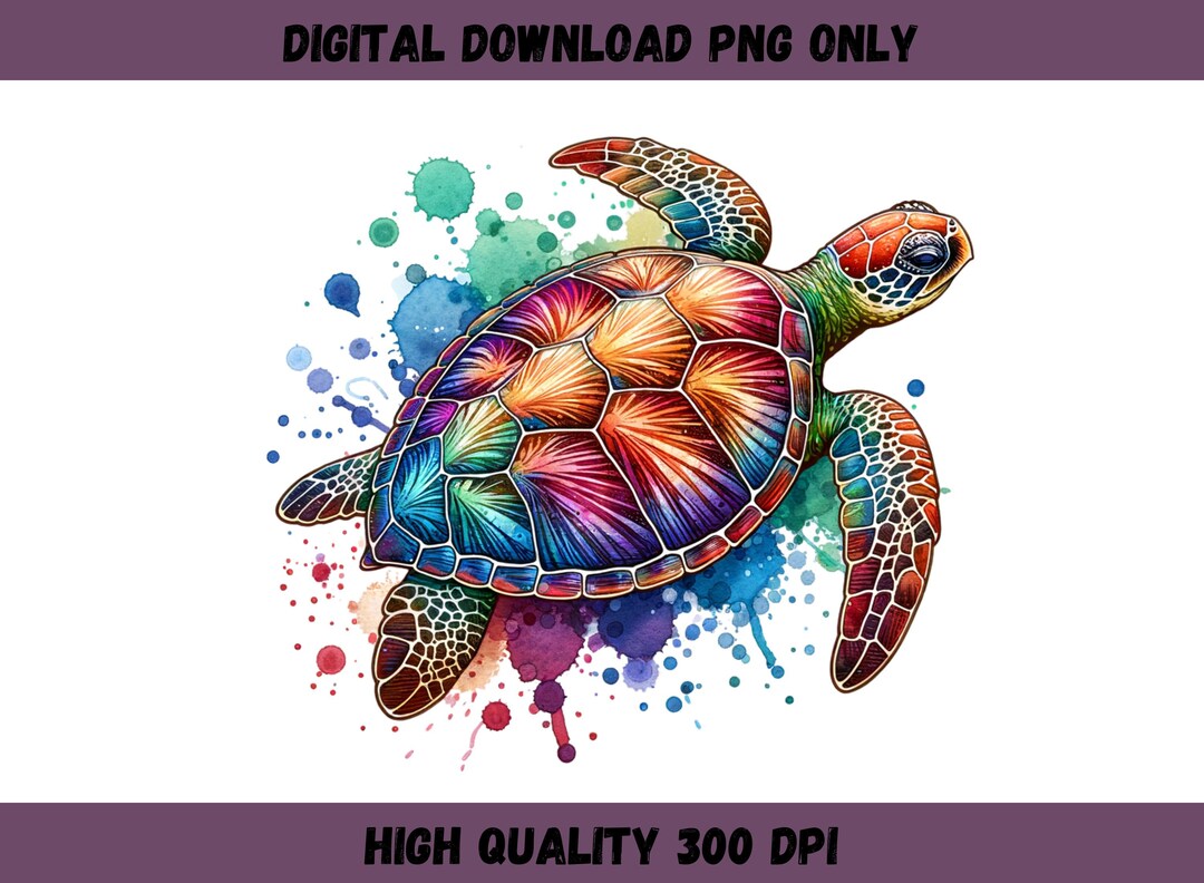 Watercolor Sea Turtle Sublimation PNG, Turtle Clipart, Sea Turtle PNG ...
